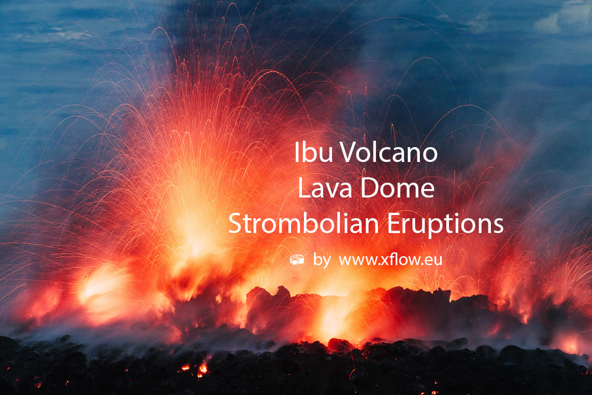 Lava dome and Strombolian eruption of Ibu volcano